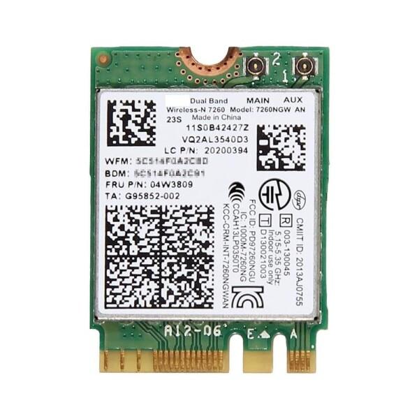 Laptopdiyparts 04X6008/04W3809/04X6084 インテル Dual Band Wireless-N 7260 abgn Bluetooth 4.0 7260NGW AN Card for Thinkpad X2...