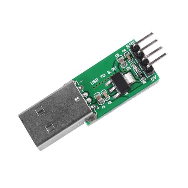 CE009 USB電源供給モジュール 5Vから3.3VのDCDCステップダウンバックコンバータモジュール USBインターフェースの電圧変換器、ラズベリーパイ/バナナパイ/ESP8266ユーザーに最適、出力:3.3V、負荷電流800mA以上は...