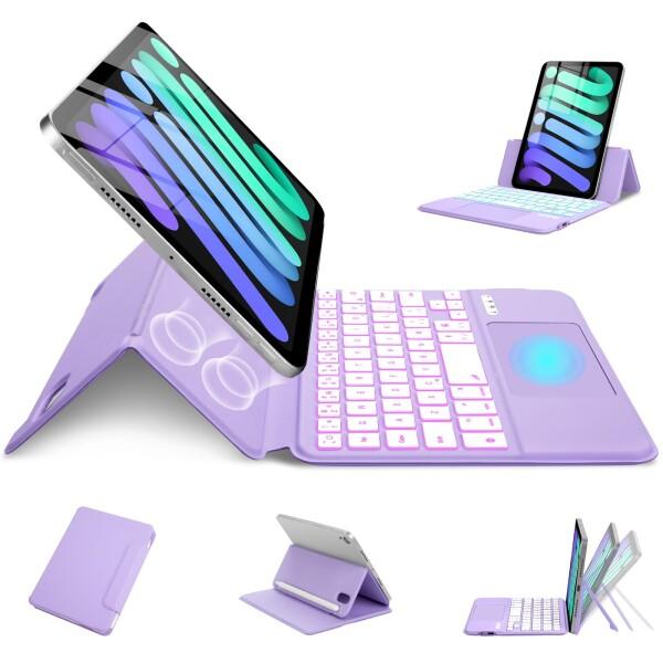 MePadKey US英語配列キーボードケース iPad Mini 7 A17 Pro 第7世代(2024)/Mini 6 第6世代(2021) 8.3インチに対応。軽量、超薄型、全面保護、多角度調整、傷がつきにくい，磁気吸着ケース，Typ...