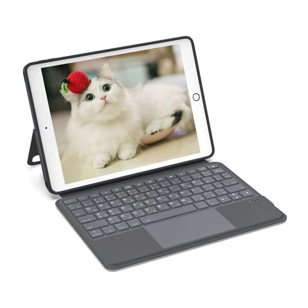 iPad 第9/8/7世代 キーボード付きケース Rucceko pro 10.5 air3 10.2/10.5インチアイパッド対応 磁気吸着 大きい高精度タッチパッド JIS日本語配列 bluetooth5.3キーボード ワイヤレス 2台...
