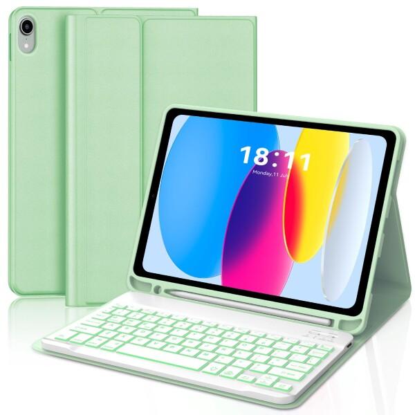 iPad a16 ケース キーボード付き 第11世代 7色バックライト iPad 10世代 キーボード ケース 着脱式 ペン収納 薄型 軽量 ペン収納 多角度調整 オートスリープ機能 全面保護 アイパッド カバー 10.9/11インチ対応 ...