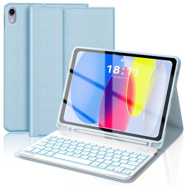 iPad a16 ケース キーボード付き 第11世代 7色バックライト iPad 10世代 キーボード ケース 着脱式 ペン収納 薄型 軽量 ペン収納 多角度調整 オートスリープ機能 全面保護 アイパッド カバー 10.9/11インチ対応 ...
