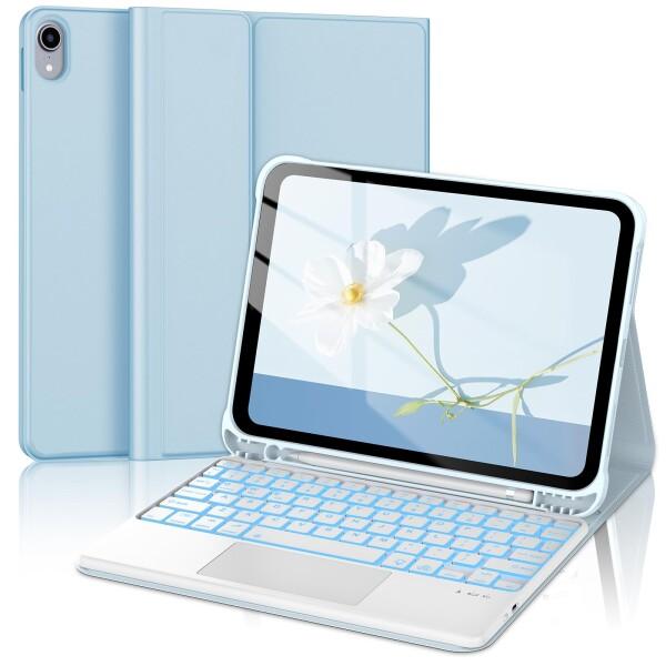 IVEOPPE iPad A16 11世代 キーボード タッチパッド付き ipad 10世代 10.9インチ ケース キーボード 軽量 バックライト付き 着脱式 マルチペアリング ペンホルダー付き 多角度調整 スタンド 磁気吸着 オートスリ...