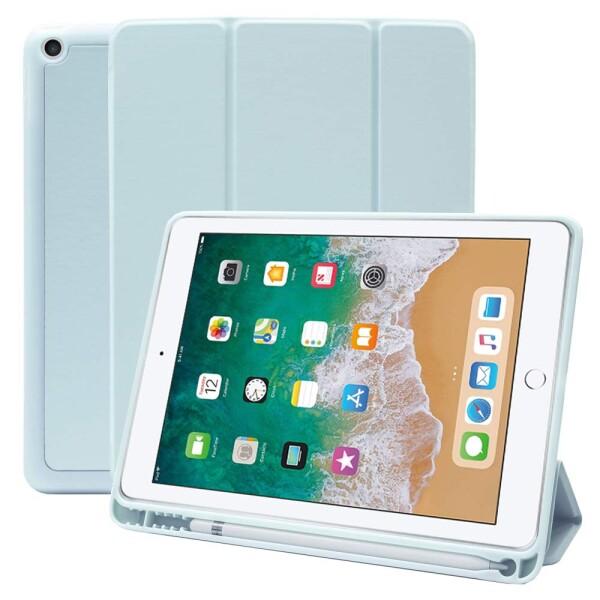 MS factory iPad 9.7 用 ケース 2018 2017 アイパッド 第5 第6世代 カバー Apple Pencil 収納 耐衝撃 スマートカバー ソフト TPU オートスリープ ペンシルホルダー アリス ブルー 水色 IP...