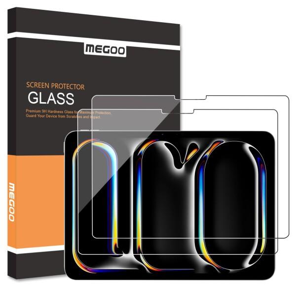 Megoo 2枚パック スクリーンプロテクター iPad Pro 11インチ M4 2024用 Apple Pencil &amp; Face ID対応 強化ガラス 正確なフィット 傷防止 HD透明度商品コード：49079588774型番：...