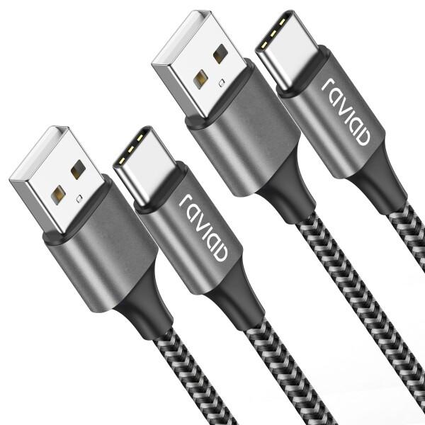 RAVIAD USB Type C ケーブルタイプ C ケーブル 3A 急速充電 高速データ転送 高耐久ナイロン編み USB-A to USB-C コネクタ Galaxy S24 S23 S21 S10 S9 S8、Note 10 9、Re...