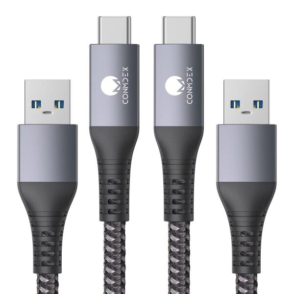 USB Type C ケーブル CONMDEX 10Gbps データ転送 USB3.1 Gen2 タイプ c 高速充電QC/PD3.0対応 USB-A to USB-C Android Auto/CarPlay対応 高耐久編組ナイロンケーブ...