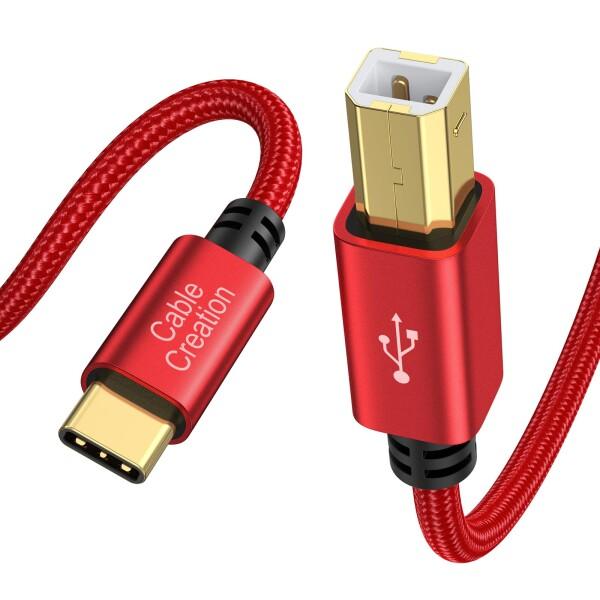 USB C プリンターケーブル，1M CableCreationプリンター USB C to B、スキャナー タイプC MIDI ケーブル ヤマハ カシオ デジタル ピアノ MIDI コント ローラー DJ コント ローラー、1M/赤商品コ...