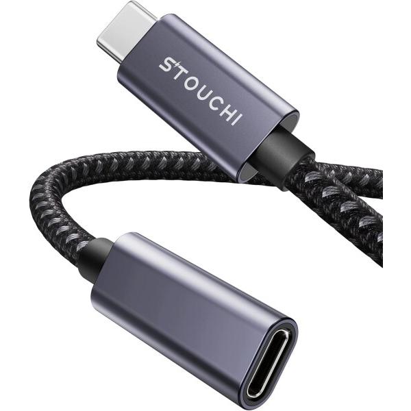 Stouchi USB Type-C 延長ケーブル 0.5MUSB 3.2 Gen2 / Thunderbolt 3対応 双方向Type-C オス-メス アルミ合金 高耐久ナイロン編組 MacBook/iPhone/Galaxy/Switc...