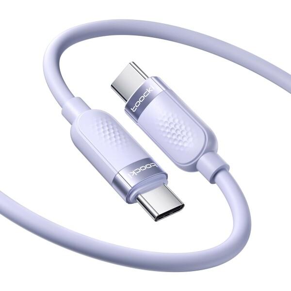 toocki USB C ケーブル 2M 60W シリコン素材 パープル PD/QC 急速充電 タイプC 絡まない 断線防止 充電cable 結束バンド付き iPhone 17/iPhone 16/iPhone 15/Plus、MacBoo...