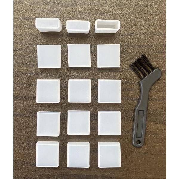 Wave Designすき間お掃除ブラシ コンパクト + F.Wave マイクトファイバー お手入れクロス付 〜ご愛用品を傷つけない + パソコン、タブレット、電子機器等のUSB A(オス) コネクタカバー 防塵 防砂 紛失防止 USBA ...