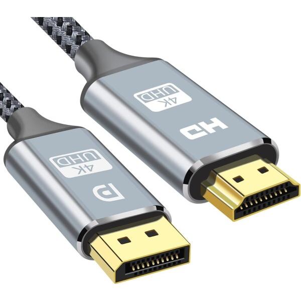 4K DisplayPort (ディスプレイポート) - HDMI 変換ケーブル 4.5M 1080P@120Hz 4K＠30Hz 単方向伝送 DP 1.2 to HDMI 1.4 変換 コード 高耐久性 モニター、プロジェクター、HDTV...