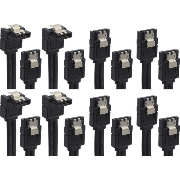 オーディオファン ASUS SATAケーブル 6Gbps SATA3 ロック付き 40cm ストレートタイプ 4本 L字タイプ 4本 計8本セット バルク品商品コード：49079593392型番：AF-ASSC3C08サイズ：SATA各4本...