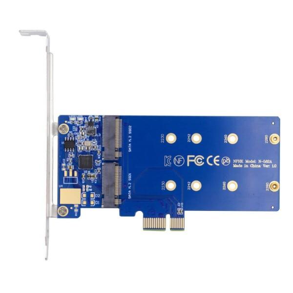 ChenYang M.2 SSD - PCI-E X1 アダプター 2 SATA SSD to PCIe 3.0/4.0 拡張カードアダプター JMB582 チップセット 12cm PCI-Eブラケット付き商品コード：49079593431...