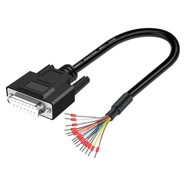PENGLIN DB15 メス RS232 D-SUB 15ピン シリアル延長ケーブル 1.5m 26AWG 15ピン はんだなし ブレークアウトコネクター 裸線エンドケーブル付き 15ピン端子ケーブル(メス)商品コード：490795934...