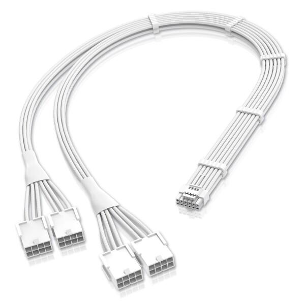 EZDIY-FAB 電源専用延長スリーブケーブル、16 ピン (12+4) 12VHPWR PCIe 5.0 コネクタオス - 4X PCIE 8 ピン、RTX 3090Ti 4080 4090用、16AWG 45CM プリインストールされ...