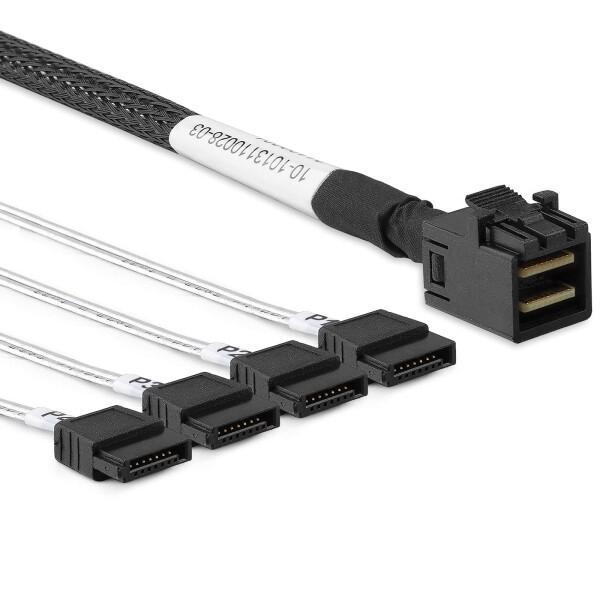 10Gtek Mini SAS 6G内部 HD SFF-8643 to 4X SATA 7pin ハードディスク データサーバーRAIDケーブル,1メートル商品コード：49079594029型番：CAB-8643/4xSATA-P1M-11...