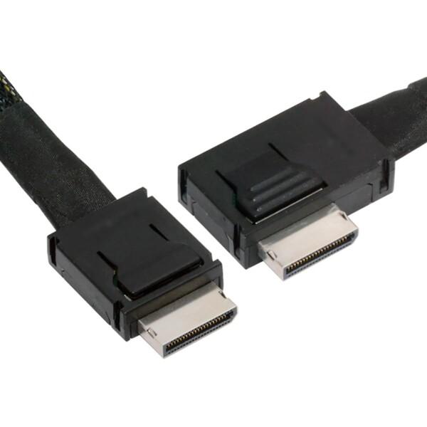 CY ケーブル 左向き角度付き 90 度 OcuLink PCIe 4.0 PCI-Express SFF-8611 4i から SFF-8611 データ アクティブ ケーブル (eGPU SSD 用) (50cm)商品コード：490795...