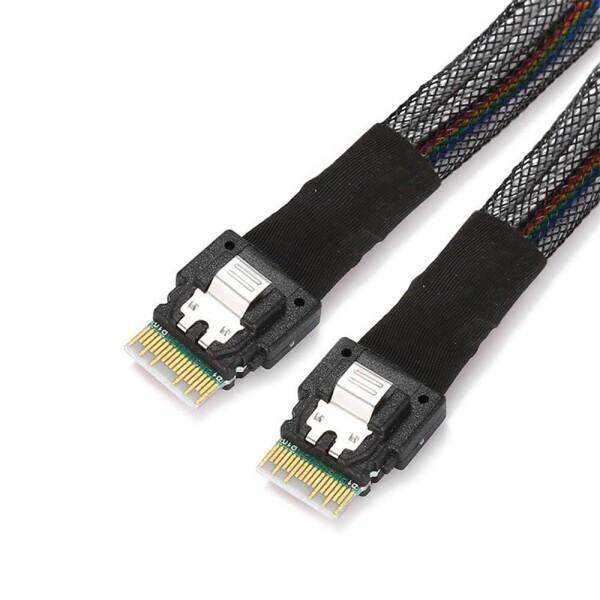 xiwai PCI-E スリムライン SAS 4.0 SFF-8654 4i 38ピン ホスト - SFF-8654 スリム SAS ターゲットケーブル 40cm商品コード：49079594034型番：SF-100-0-4Mサイズ：45CM...