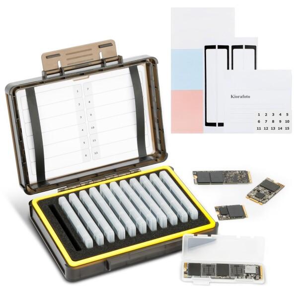 大容量 M.2 NVME SSD 収納ケース 12枚 M.2 NVME 2230 / 2242 / 2260 / 2280 SSD 収納可能 クリアケース付き 二重保護 耐衝撃 防塵 防水 整理ラベルシール付き商品コード：490795942...