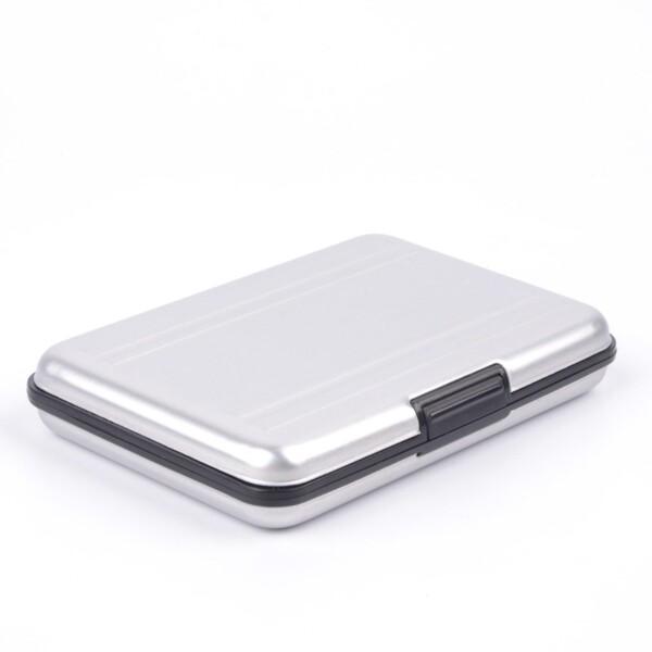 SDカード ケース 収納 16枚(SD*8枚＋microSD*8枚) タイプ SDカード 大容量 ブラック アルミ 両面収納 収納ボックス 防水 防塵 耐衝撃 (シルバー)商品コード：49079594303型番：FamGiftサイズ：11*...