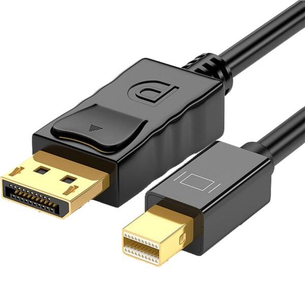 Mini DisplayPort → DisplayPort 変換 ケーブル Mini DP to DP 変換ケーブル プラグアンドプレイ 1080P 1.8m ブラック 互換Thunderbolt 互換ノートパソコン デスクトップパソコン...