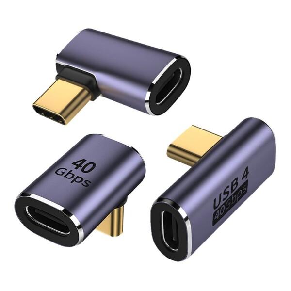USB C L字 変換アダプタ 左右 90° PD 100W/5A急速充電 40Gbps高速データ転送 8K@60Hz映像出力 スリムデザイン Mac Book Pro、Nintendo Switch、Sam sung、LG G5 V20な...