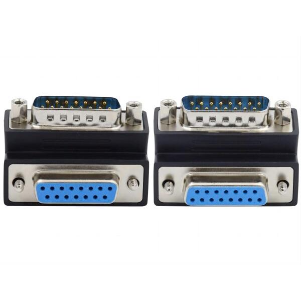chenyang DB15ピン オス-メス延長コネクタ DSUB RS232 15ピン D-subMiniature 90度角度付きジェンダーチェンジャーアダプター 2個パック商品コード：49079595090型番：CY-DB-017-UP...