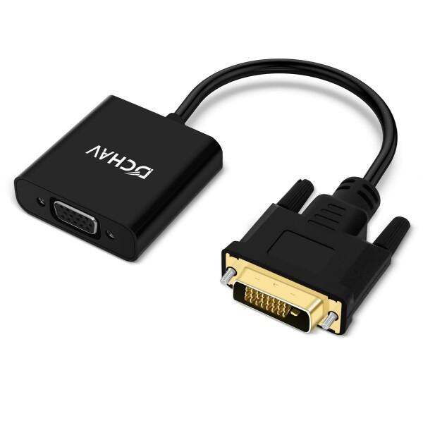 DTECH DVI VGA 変換 アダプター DVI-D (24+1) オス to VGA (ミニ D-Sub 15ピン) メス コンバーター 単方向伝送 フルHD 1080p 25ピン D-sub 15ピン 変換 プラグ 中継 延長 コネ...