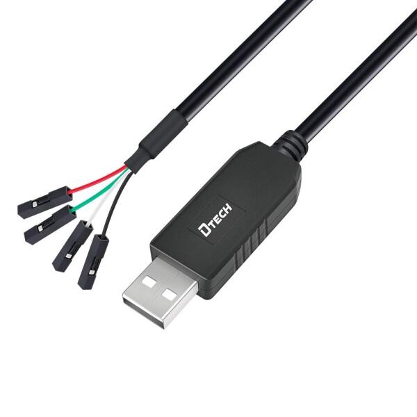 DTECH USB TTL シリアル 変換 ケーブル 3.3V 1m PL2303 チップセット 4ピン 2.54mm ピッチ メス コネクタ USB TTL シリアル コンバーター ケーブル Windows 10 8 7 XP Vista...