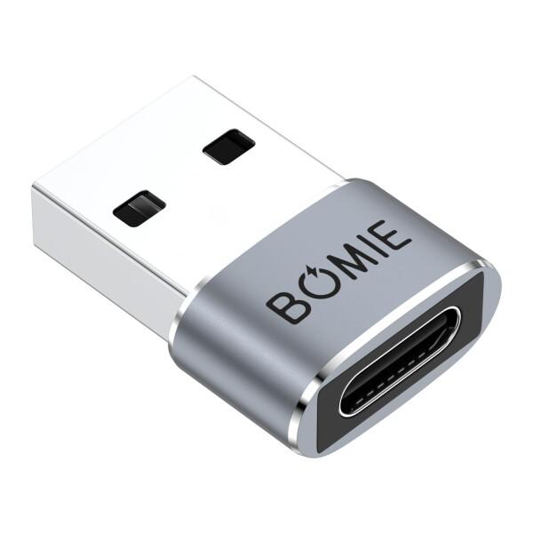 BOMIE USB Type-C 変換アダプタ PD/QC2.0 急速充電 480Mbpsデータ転送 Type-C (メス) to USB 2.0 (オス) 変換アダプタ OTG対応 オーディオ伝送 アルミニウム合金外殻 Windows M...