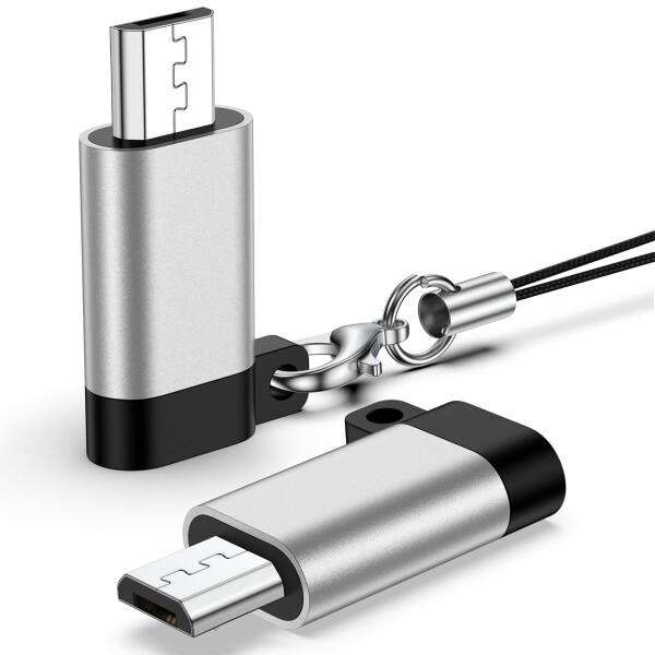 Vedfoad マイクロUSB変換アダプターUSB Type-C メス to Micro USB オス 変換コネクタ 小型軽量 ストラップ付き 携帯便利 充電＆480Mbpsデータ転送対応 Xperia、Galaxy、Nexus等Micro...