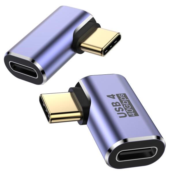 MOGOOD Type C 変換 アダプター 左右 90° L字 USB Cオス対メス USB Cエクスパンダ 40Gbps高速データ転送 8K@60Hz映像出力 100W/5A急速充電Thunderboltエクスパンダは蒸気甲板部品、Ma...