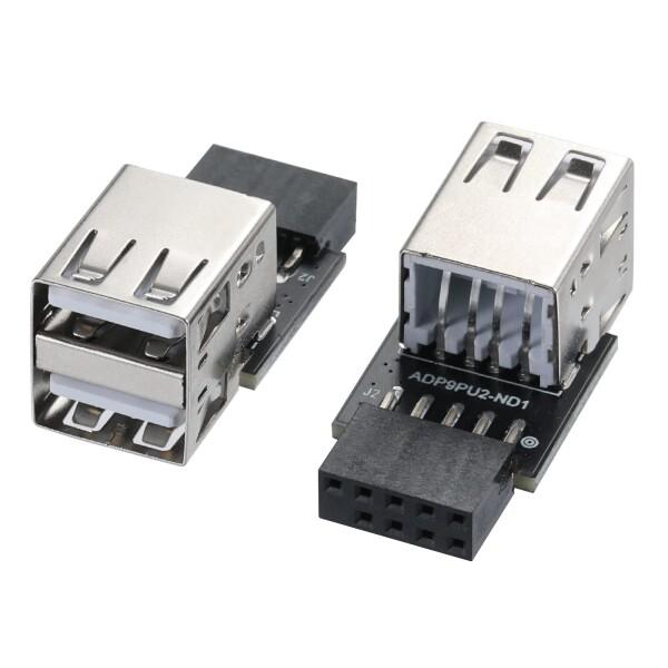 MZHOU 9ピン USB 2.0 メスピン デュアル 2 ポート USB マザーボード ヘッダーアダプター - PC用デュアルレイヤータイプ (デュアル)商品コード：49079595758型番：USB-2zhuanサイズ：USB2.0 A...