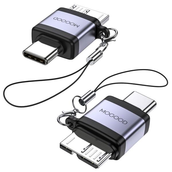 MOGOOD Micro B 3.0アダプタ USB Cオス マイクロBオスアダプタ マイクロB USB3.0 Cオスデータアダプタ 外付けハードSSDドライブ、デジタルカメラ、電話用USB Cオス-マイクロBデータ充電コンバータアダプタ(...