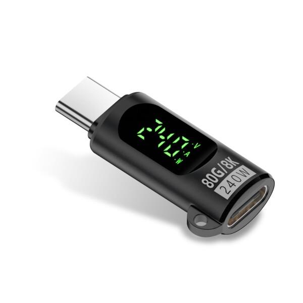 Duttek USB C 延長アダプタ240W 超高速充電, 80Gbps USB Type-c 延長アダプタ, USB-C オス メス延長コネクタ 8K 60Hz HD映像信号伝送, PC/MacBook/スマホ/スレート/Switch対...