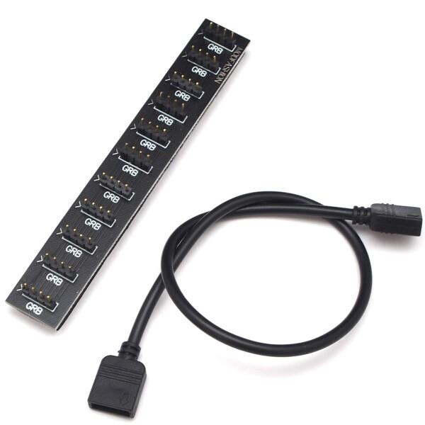 waves 4ピンRGB用10分岐ハブ (黒) 最大10個のRGB機器を同期コントロール商品コード：49079596270型番：AURA-4P10-PCBAURA SYNCほか対応 4ピンRGB 10分岐増設ボードマザーボードの4ピンRGB...