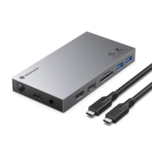 USB Cドッキングステーション、Yottamaster USB-C ハブ NVMe SSD エンクロージャ付き、10-in-1 Type-C ハブ 10Gbps、USBハブ タイプC100W PD 充電をサポート、4K@30Hz HDMI...