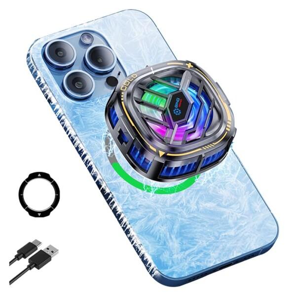 3APLUS スマホ冷却ファン ワイヤレス充電 スマホクーラー ペルチェ素子冷却 スマホ熱対策 磁気吸着・クリップ両用 LED温度表示 USB給電 iphone冷却/ipad/Android/各Qi充電機種に適合 実況/ゲーム用 スマホ冷却...