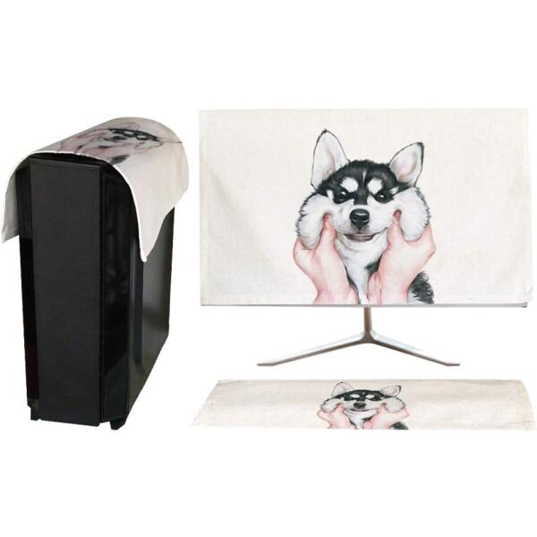 HIGHAWKモニターカバー セット PCカバー ディスプレイ キーボードカバー 防塵 保護 液晶 可愛い（犬 24インチ）商品コード：49079597446型番：DNZ2サイズ：24インチカラー：犬良質な綿と麻の混紡素材を採用、しっかりし...