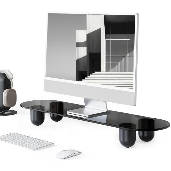 Fenge モニター台 机上台 机上ラック幅86cm 卓上收? pcモニター台 パソコン スタンド ノートパソコン台 デスクシェル (ブラック)商品コード：49079597525型番：G04H108カラー：ブラック【頑丈な無垢材】モニター台...