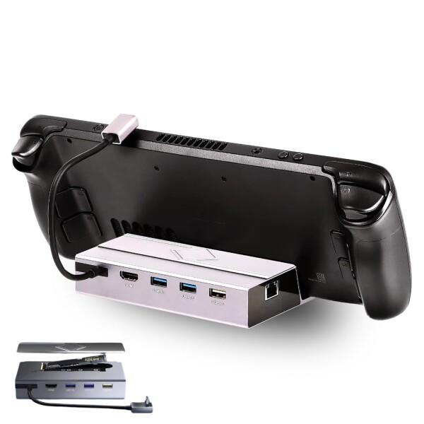 EGGSLINER GAMES ゲーミングドック ストレージ拡張 Steam Deck/ROG Ally X 対応 ドッキングステーション 4K HDMI ギガビットLAN 100WPD (Legion Go 対応)商品コード：490796...