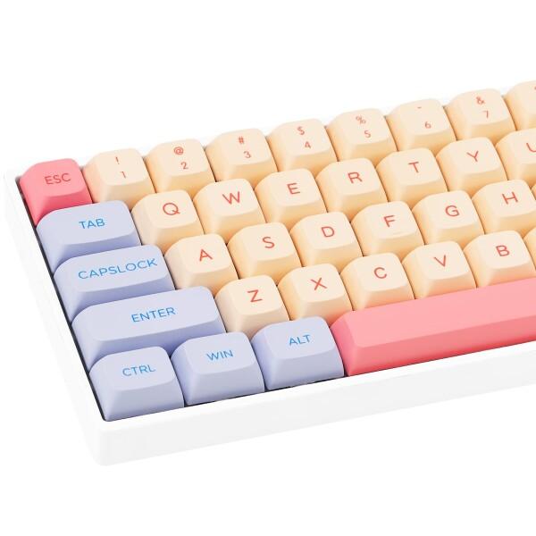 XDAプロファイルPBTキーキャップ60％、133キーカスタムゲーミングキーキャップANSI USおよびレイアウト用の昇華型Cherry Gateron MXスイッチメカニカルキーボード(Marshmallow)商品コード：49079601...