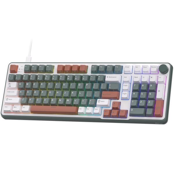 RK ROYAL KLUDGE C98 HE メカニカルゲーミングキーボード、ホール効果磁気スイッチ、ホットスワップ対応 95% 有線 RGB キーボード、ラピッドトリガー調整可能アクチュエーション、8K ポーリングレート、Mac &amp...