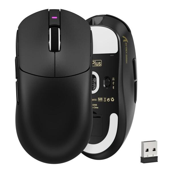 ATTACK SHARK X8PLUS ゲーミングマウス ワイヤレス無線 40Kセンサー 軽量55g 1Kポーリングレート 低遅延 2.4G/Bluetooth/USB有線 充電式 6個プログラムボタン 200時間連続使用可能「技適認証取得...