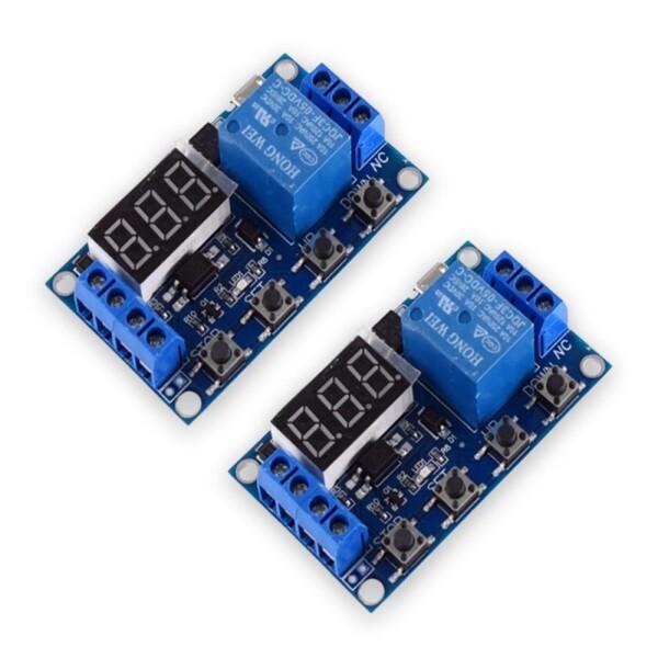 CHENLONB オートメーションリレー タイマーリレー 2個 DC 6V〜30V コントロールスイッチ LEDディスプレイ デジタルディレイタイマー (2)商品コード：49081116434型番：ABS4567カラー：ブルー【商品仕様】動...