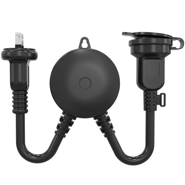 ANPEI-ELEC 光センサー付き電源コンセント 屋外用 防雨型 防水 キャップ付 イルミネーション クリスマスライト用 タイマー コンセント 消し忘れ防止 光センサー シンプル 防雨キャップ付 丸型プラグ 壁掛け 自動 安全 簡単操作 ...