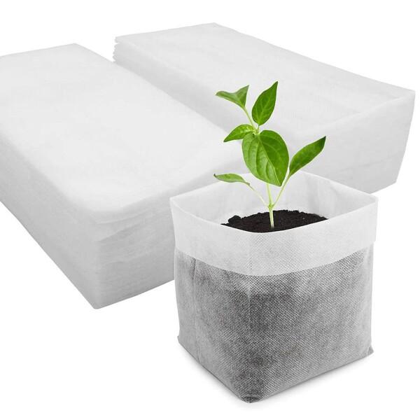 100個 不織布植木鉢、不織布育苗ポット、ポットトレイ、植木鉢、植え付け栽培バッグ、育苗バッグ、園芸用品収納バッグ、小、白商品コード：49081116472型番：VUJP-00189サイズ：8cm x 10cmカラー：ホワイト【自然分解型素...
