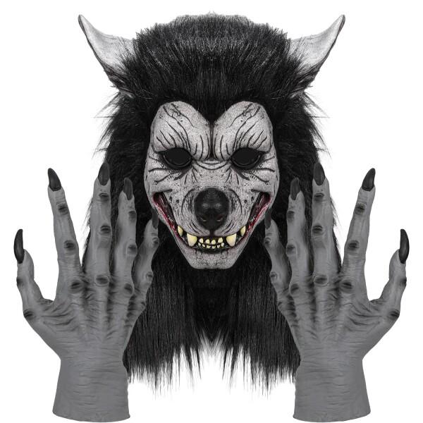 (Adranly) 大人用狼マスク（手袋付き）、パーティーや学校のドレスアップ用コスプレアクセサリー (大人用狼男マスクと手袋)商品コード：49081116625カラー：大人用狼男マスクと手袋マスクと手袋が含まれています学校、パーティーなど...