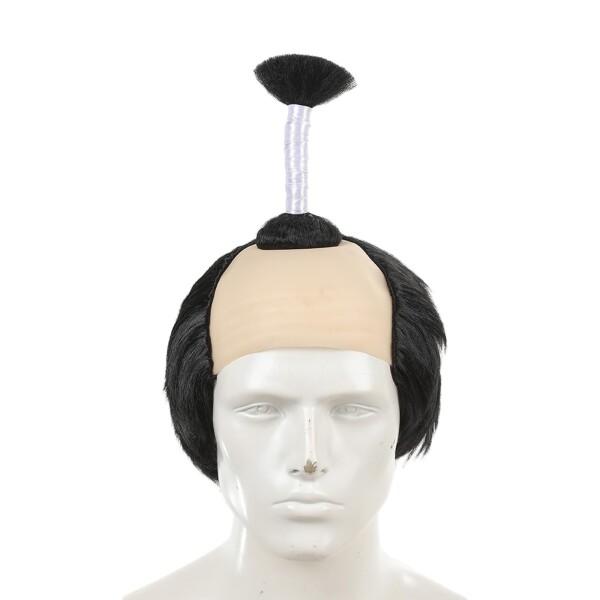 おもしろチョンマゲ かつら 仮装 コスプレ用 被り物 侍スタイル 男女兼用 パーティーグッズ ハロウィン変装ウィッグ商品コード：49081116681型番：JT-Wigカラー：ブラックリアルな侍スタイルのデザイン:伝統的なチョンマゲスタイル...